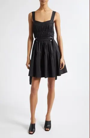 Derek Lam 10 Crosby Ivana Tiered Belted Minidress - Black