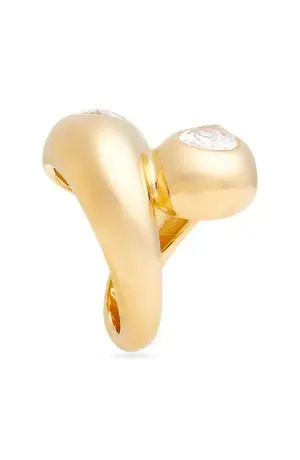 VIDAKUSH 18k -plated Teardrop Cubic Zirconia Statement Ring