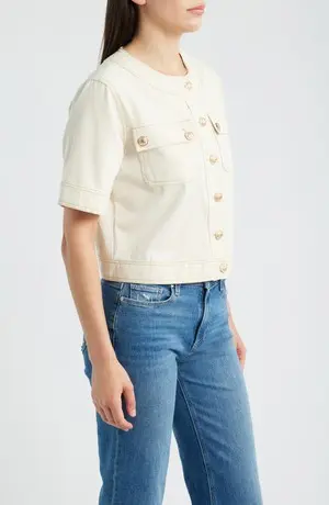 ZOE AND CLAIRE Short Sleeve Cotton Jacket