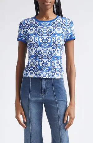 Alice + Olivia Onie Ringer Cotton Baby Tee - Solstice