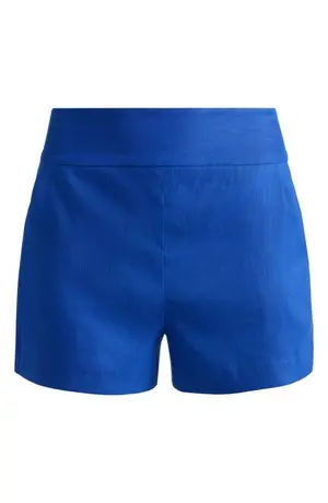 Alice + Olivia Donald High Waist Shorts - Blue Iris