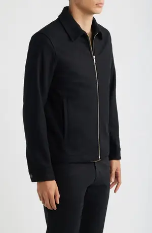 Theory Wyatt Wool Blend Bomber Jacket - Black
