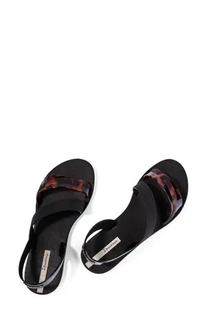 Ipanema Water Resistant Slingback Sandal - Black/turtle/beige