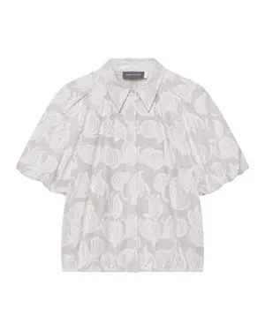 Mint Velvet Cotton Jacquard Puff Sleeve Shirt
