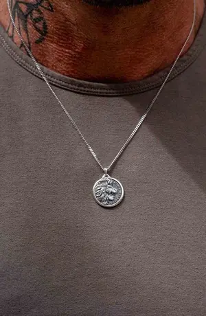 VINCERO Sterling Lion Pendant Necklace - Silver