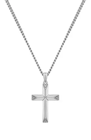 VINCERO Cross Pendant Necklace - Silver