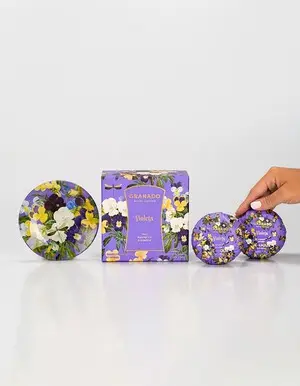 GRANADO Violeta Bar Soap Duo & Glass Tray Kit