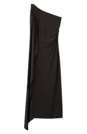 Mango Asymmetric Cape Maxi Dress