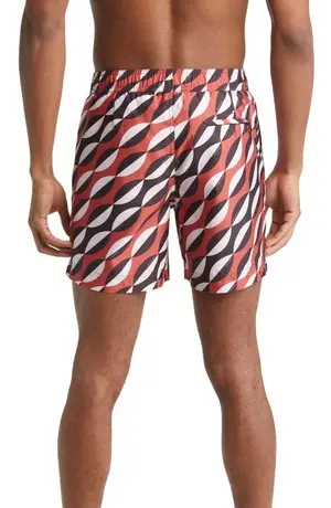 PRINCE & BOND Easton Printed Relaxed Swim Shorts