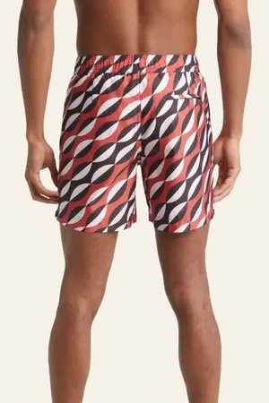 PRINCE & BOND Easton Printed Relaxed Swim Shorts
