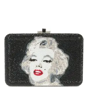 Judith Leiber Marilyn Slim Slide Clutch - Silver Jet Multi