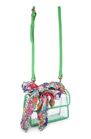 Kurt Geiger Mini Kensington Clear Crossbody Bag - Green Comb