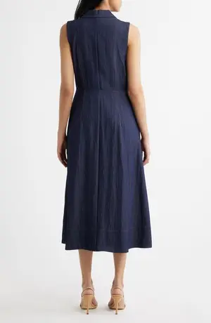 Vince Camuto Sleeveless Midi Dress With Button Detail