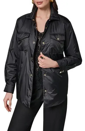 Donna Karan New York Snap Front Shirt Jacket - Black