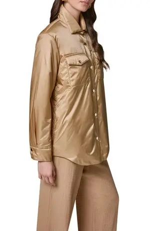 Donna Karan New York Snap Front Shirt Jacket - Fawn