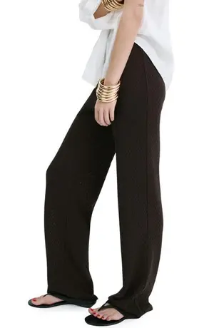 Mango Nati Textured Straight Leg Pants - Brown