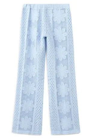 Mango Openwork Embroidery Straight Leg Pants