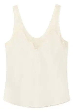 Mango Reia Sleeveless Satin Top - Ecru