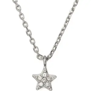 Kate Spade New York Mini Pavé Star Pendant Necklace - Clear/silver