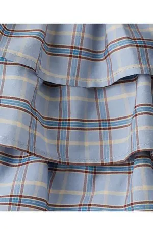 Mango Ruffled Check Shorts