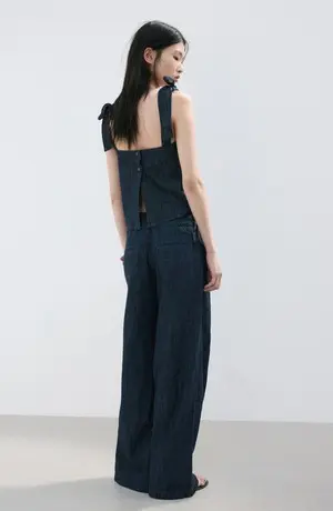 Mango Wide Leg Denim Pants