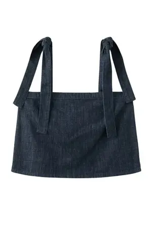 Mango Calonge Denim Top With Tie Straps