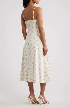 Mango Ditsy Floral A-line Midi Dress