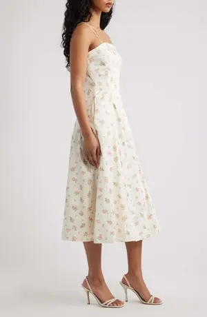 Mango Ditsy Floral A-line Midi Dress