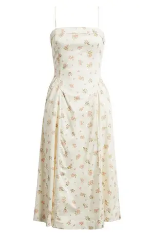 Mango Ditsy Floral A-line Midi Dress