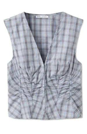 Mango Ruched Sleeveless Top