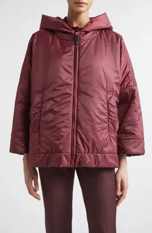 Max Mara Oversize Water Repellent Hooded Puffer Jacket - Red