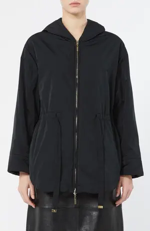 Max Mara Charme Water Repellent Hooded Jacket - Black