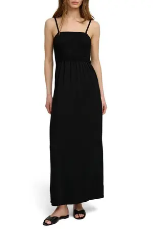 FAVORITE DAUGHTER The Apartment Smocked Sleeveless Maxi Dress - Black
