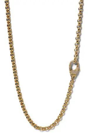 Nadri Gemini Pavé Clasp Link Chain Necklace