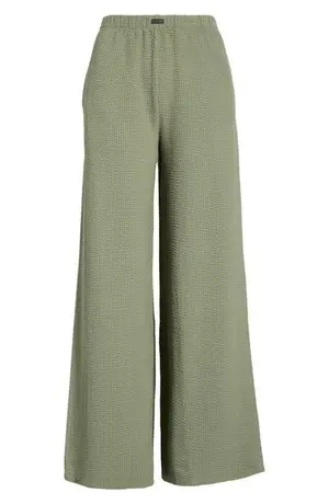 Lunya Stretch Organic Cotton Seersucker Lounge Pants - Fresh Herb