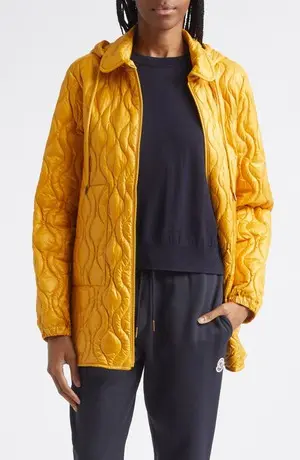 Moncler Balette Quilted Down Jacket With Removable Hood - Yellow