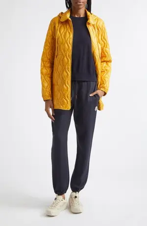 Moncler Balette Quilted Down Jacket With Removable Hood - Yellow