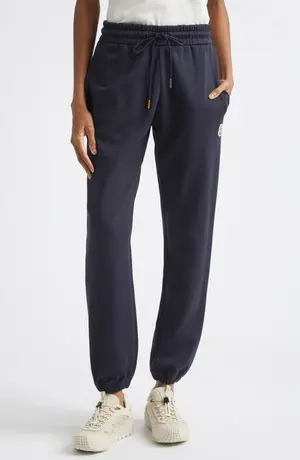 Moncler Moncler Logo Patch Joggers Blue