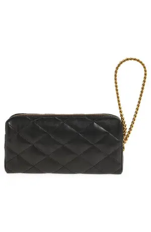Saint Laurent Cassandre Bijou Matelassé Leather Wristlet