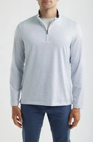 Johnston & Murphy Xc+™ Performance Game Day Goal Post Print Button-up Shirt - Navy