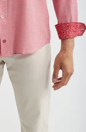 Johnston & Murphy Xc+™ Performance Game Day Gingham Button-up Shirt