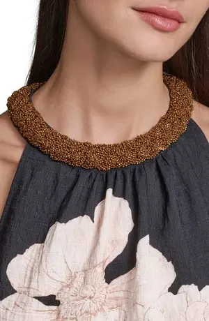 Karl Lagerfeld Paris Embellished Floral Sleeveless Top