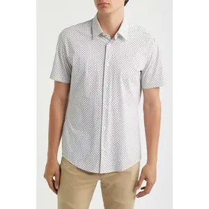 BOSS Roan Kent Slim Fit Short Sleeve Performance Button-up Shirt