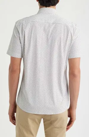 BOSS Roan Kent Slim Fit Short Sleeve Performance Button-up Shirt