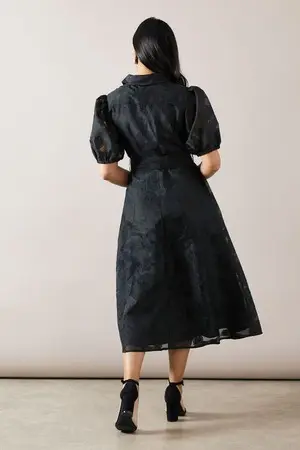 WALLIS Petite Burnout Floral Shirt Dress