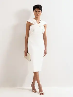 PHASE EIGHT Camela Sculptural Knot Sheath Dress