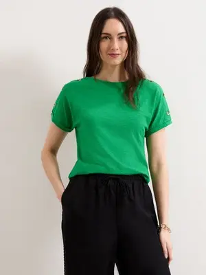 PHASE EIGHT Suzie Shoulder Button T-shirt