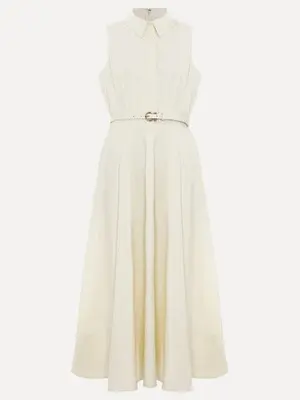 PHASE EIGHT Ariane Sleeveless Collared Belted Midi Shirt Dress