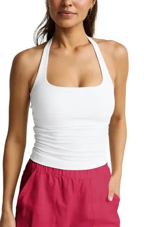 Beyond Yoga Spacedye Halter Crop Tank - Cloud White