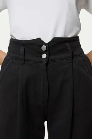 Karen Millen Petite High Waisted Wide Leg Jeans